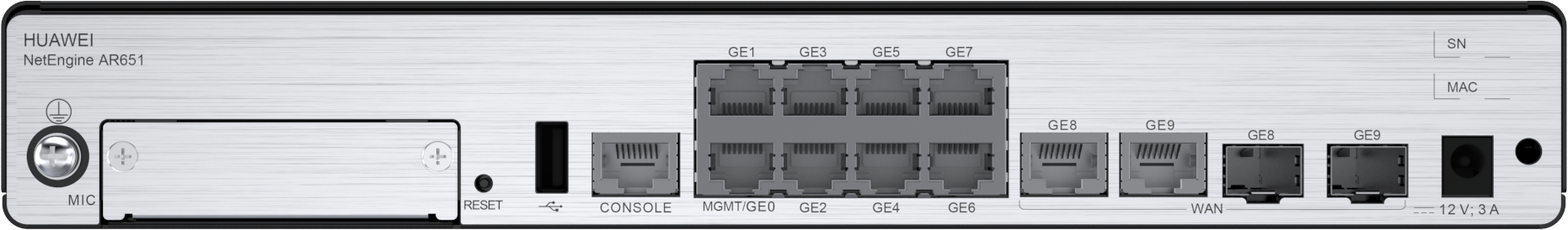 ROTEADOR MPLS - AR651,2*GE combo WAN,8*GE LAN,1*USB2.0,1*MIC slot - Add ...